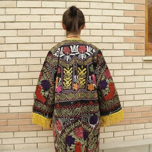 Uzbek Vintage Handmade High Quality Embroidered Cotton Chapan, Best to ...