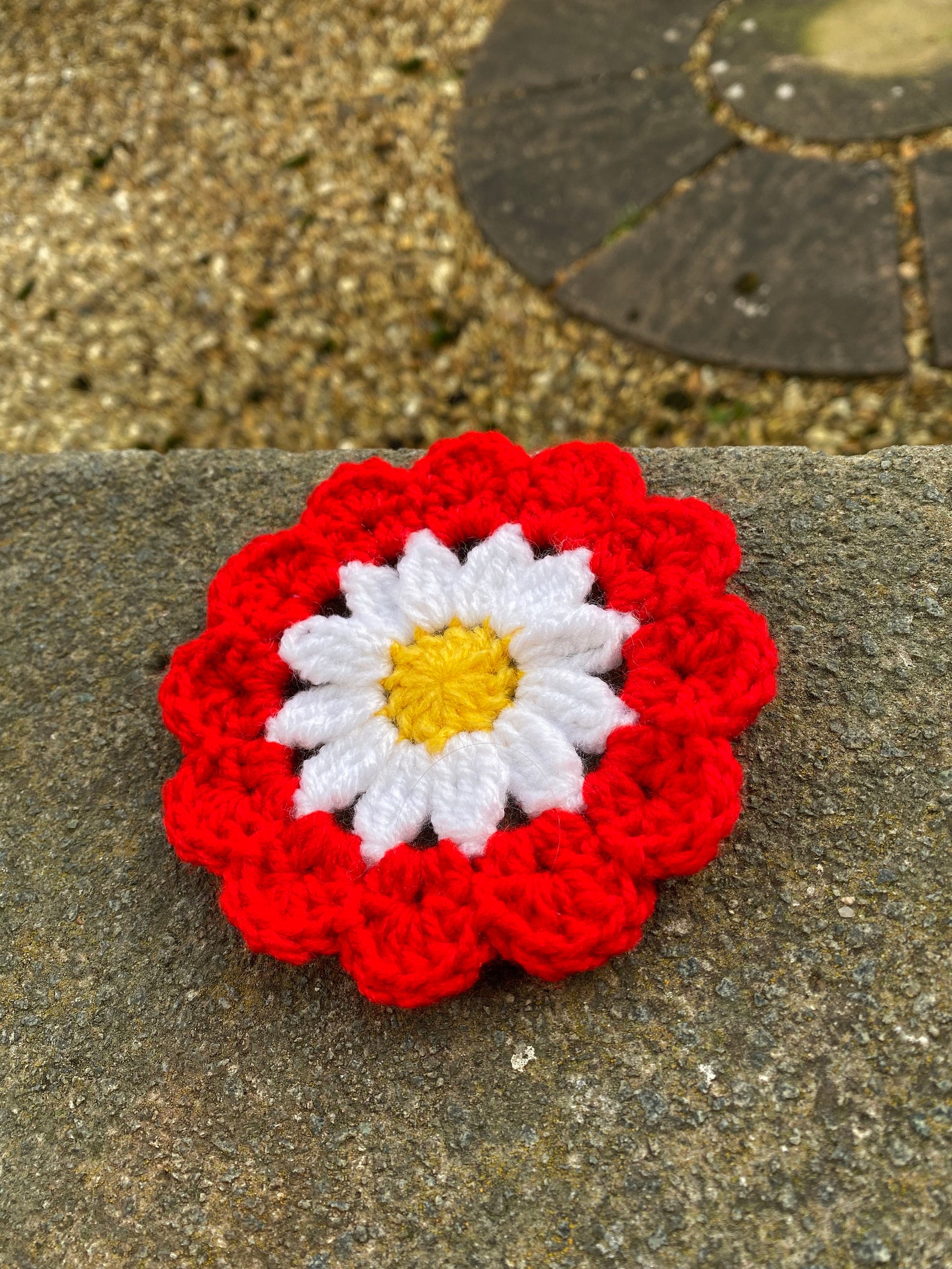 Daisy Coasters // Handmade Crochet Coasters, Home Decor, Colourful Wool ...