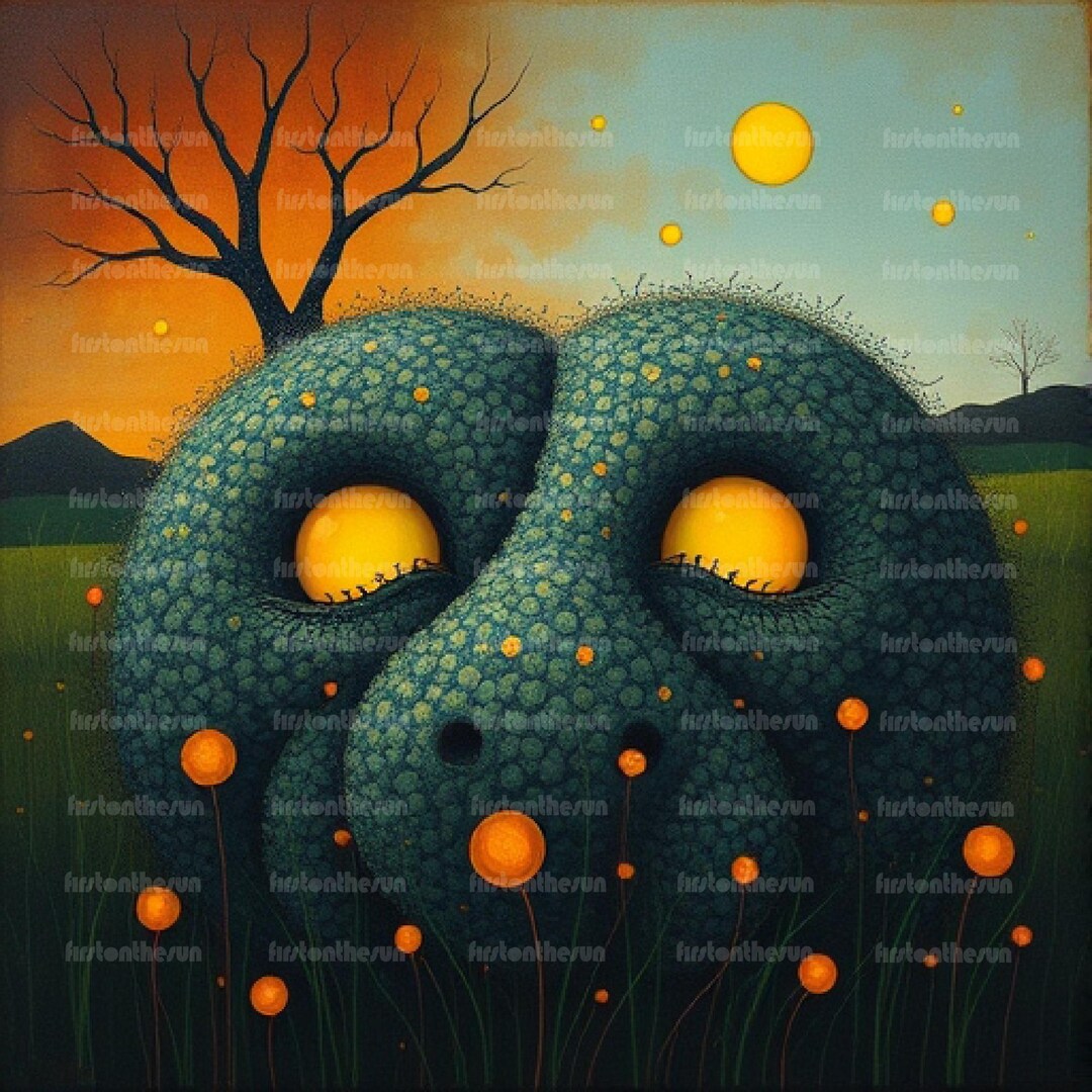Illustration of a Mythical Creature "eyes 1" - Digital Download ...