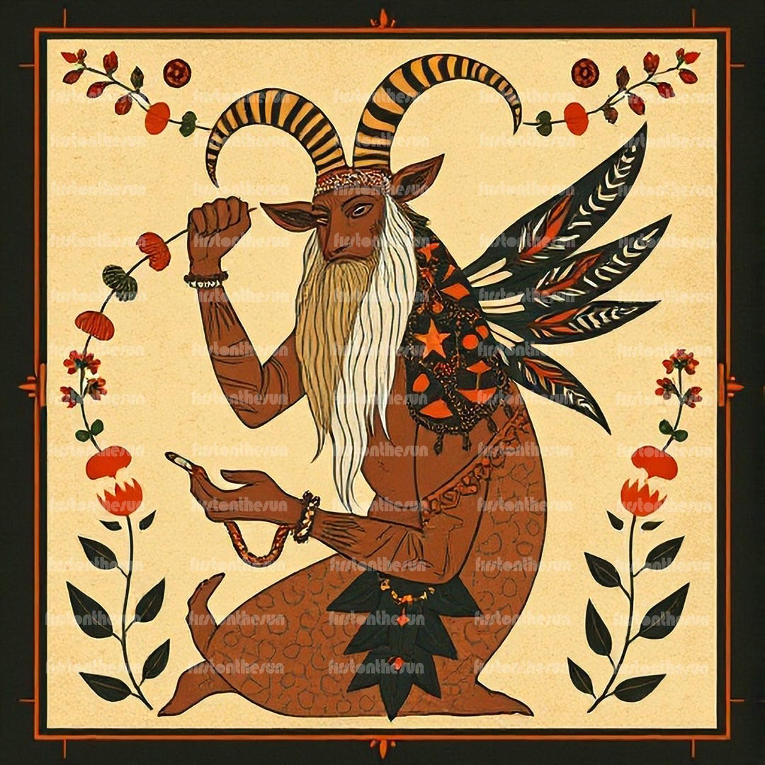 Illustration of Mythical Creatures "satyr 4" - Digital Download ...