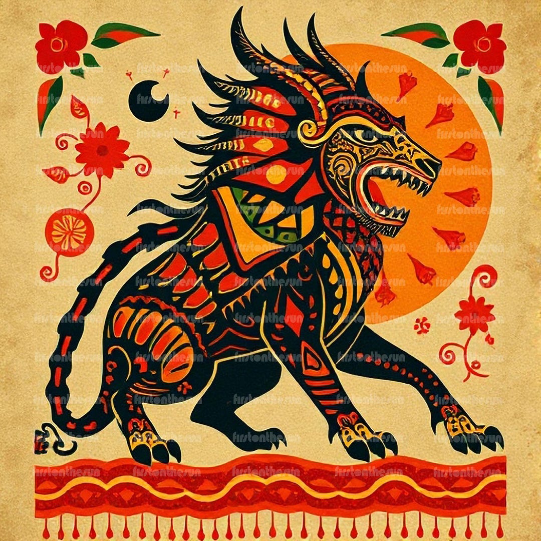 Illustration of Mythical Creature "manticor 4" - Digital Download ...