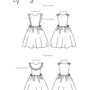 Florin Pinafore PDF Sewing Pattern | Size 1-12 | Easy Dress Pattern ...
