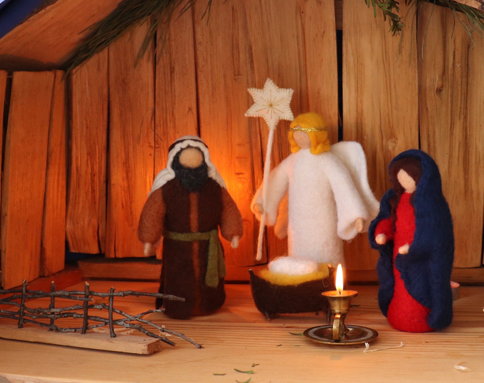 Needle Felt Nativity Scene. Nativity Set of 9 Figurines. Christmas ...