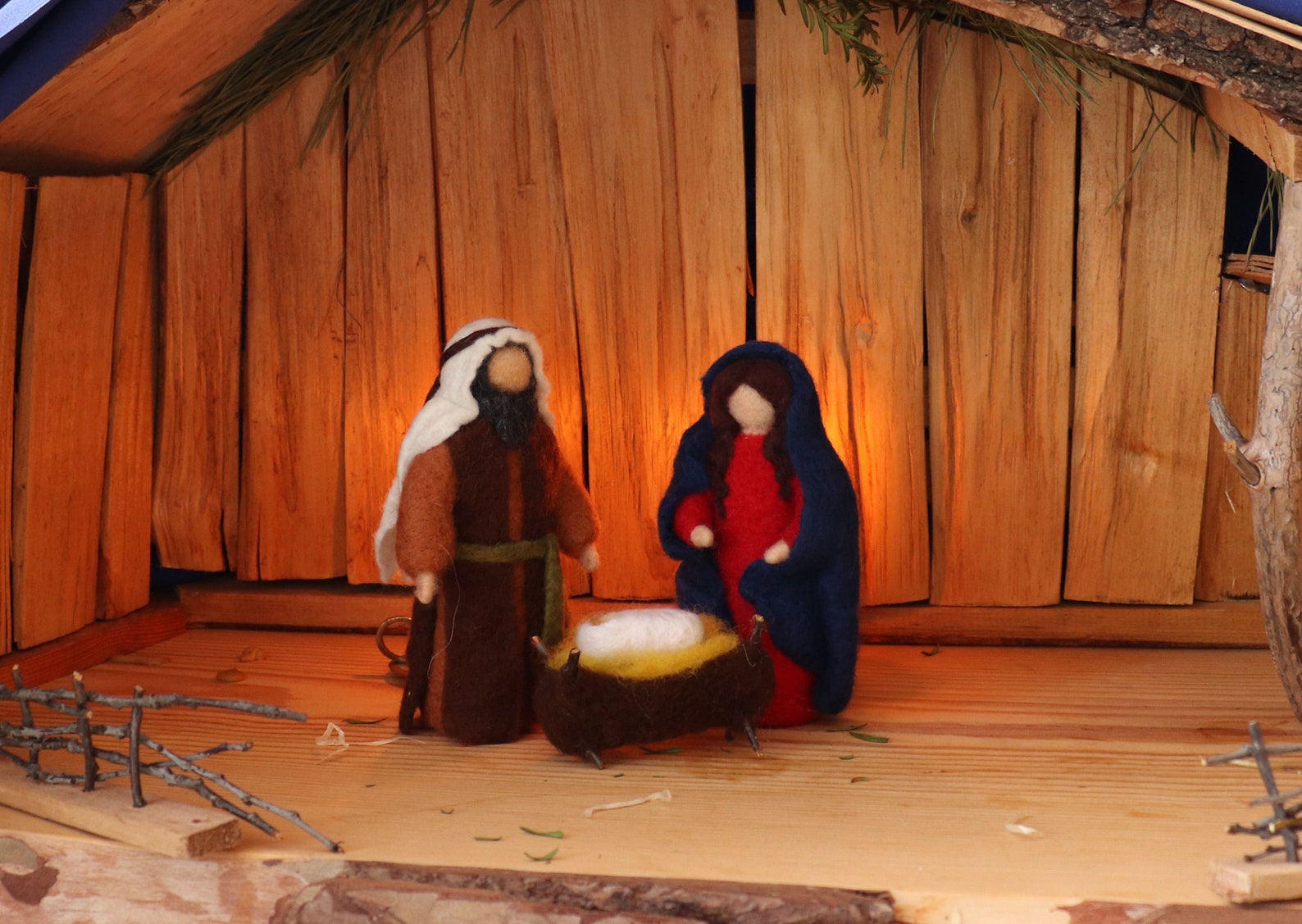 Needle Felt Nativity Scene. Nativity Set of 9 Figurines. Christmas ...