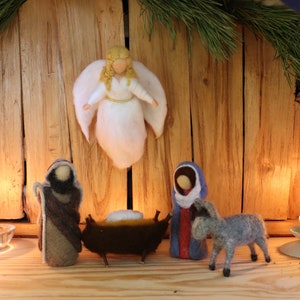 Felted Nativity Set 11 Pieces. Needle Felt Nativity Scene. Waldorf Holy ...
