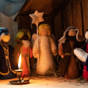Needle Felt Nativity Scene. Waldorf Holy Family. Christmas Original ...