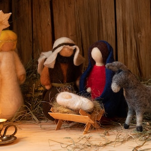 Needle Felt Nativity Scene. Waldorf Holy Family. Christmas Original ...