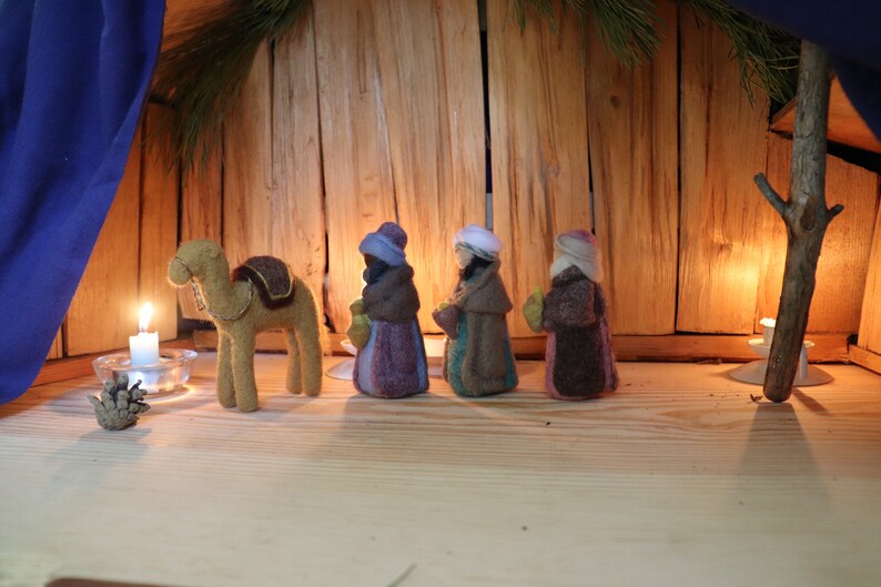 Felted Nativity set 11 Pieces. Needle felt nativity scene. | Etsy