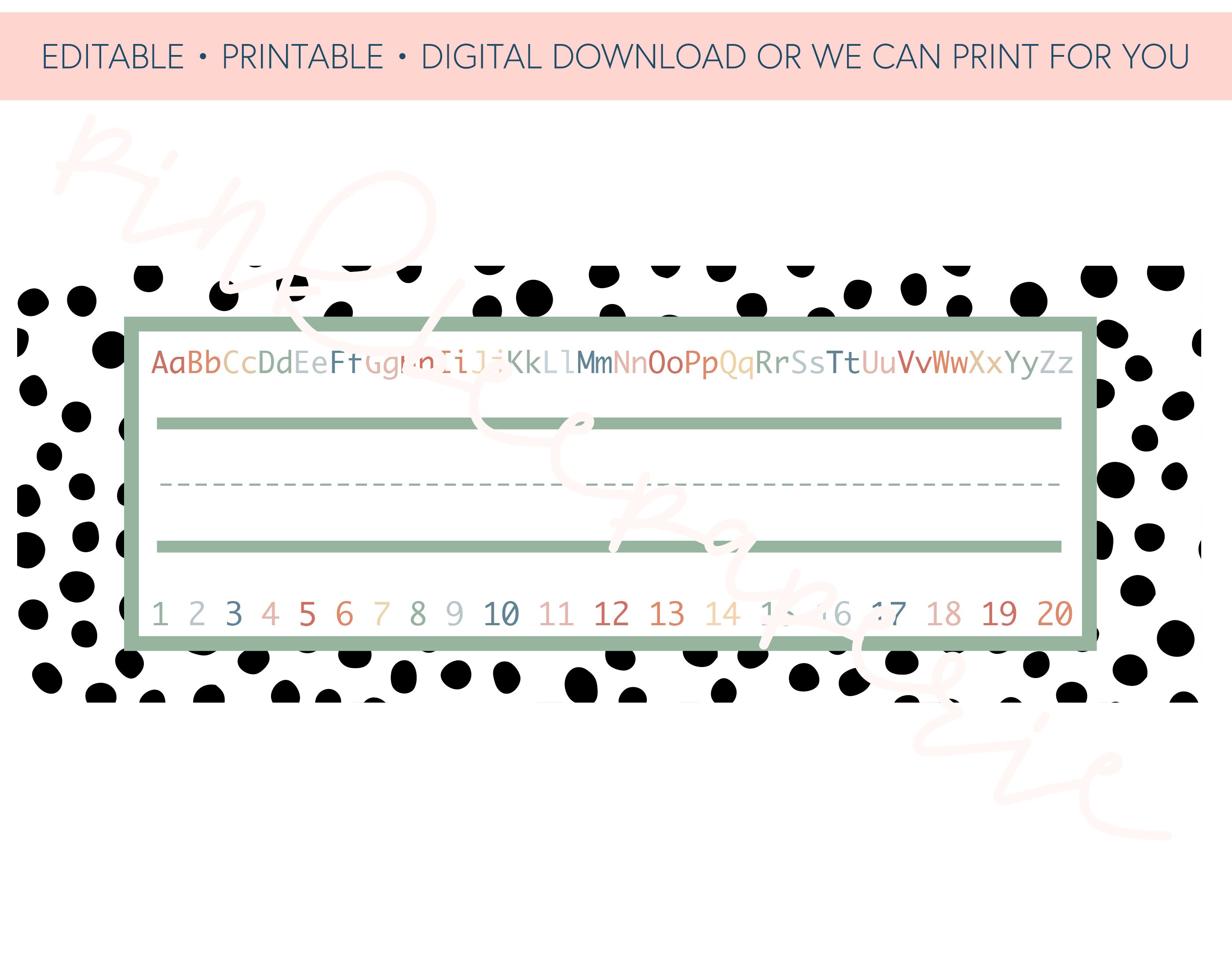 Black & White Classroom Desk Name Tags Editable Printable - Etsy Australia