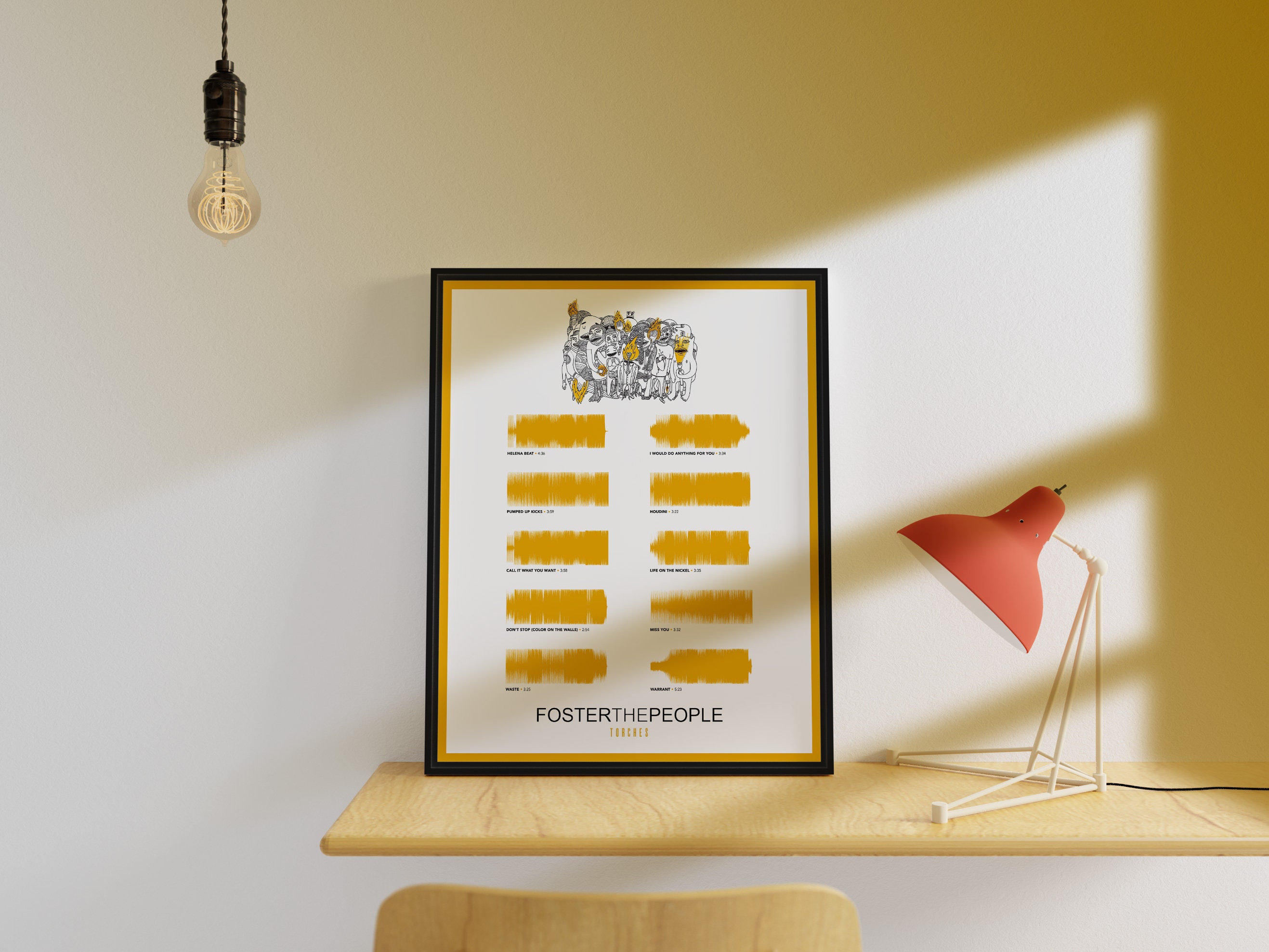 Foster the People - Torches Poster Sound Wave | Minimal Soundwave Art ...