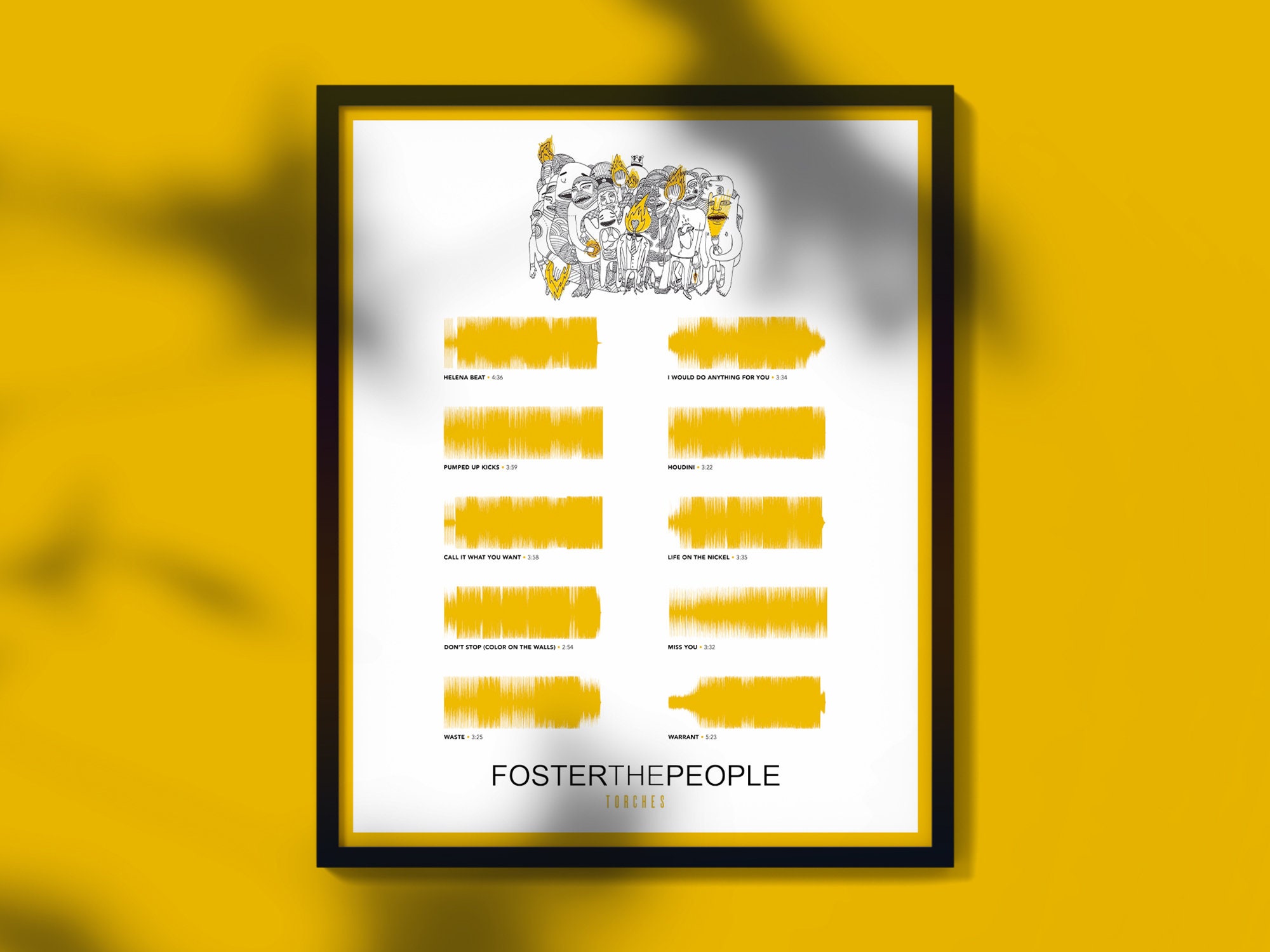 Foster the People - Torches Poster Sound Wave | Minimal Soundwave Art ...