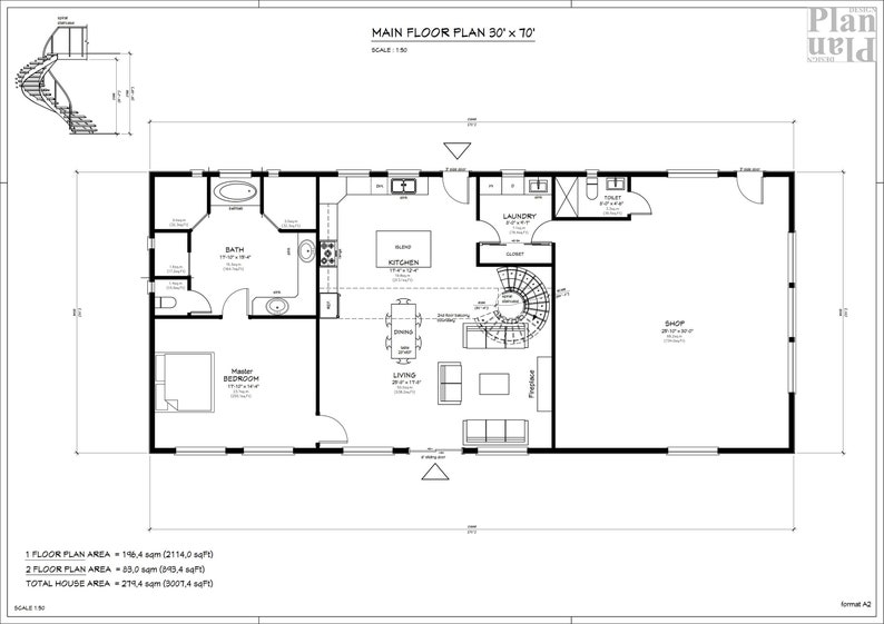 Two-story Barndominium Floor Plan 4 Bed 2 Bath 30x70 Modern | Etsy