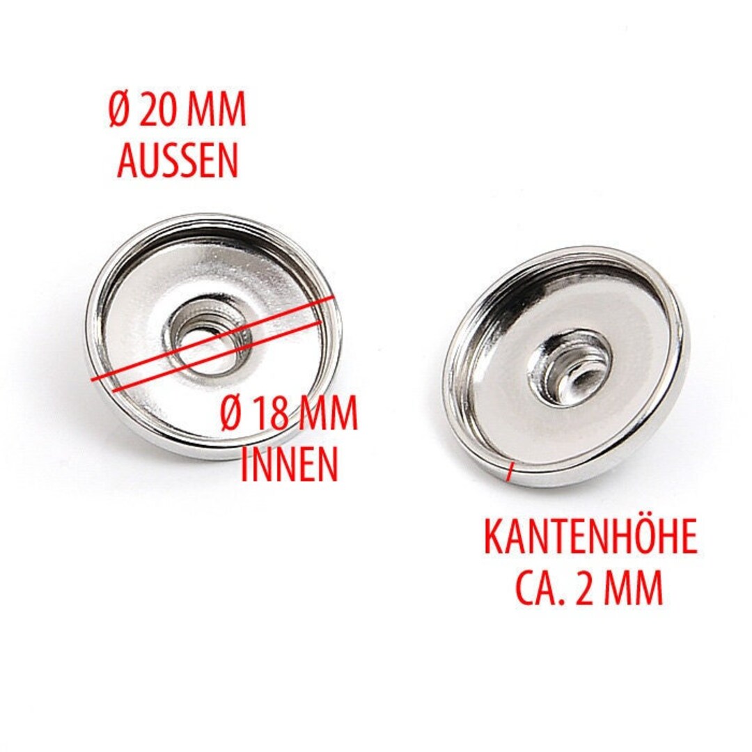20 Mm Button Plates BOTTOM PARTS Rare Inside Ø 18 Mm DIY With 2 Mm High ...