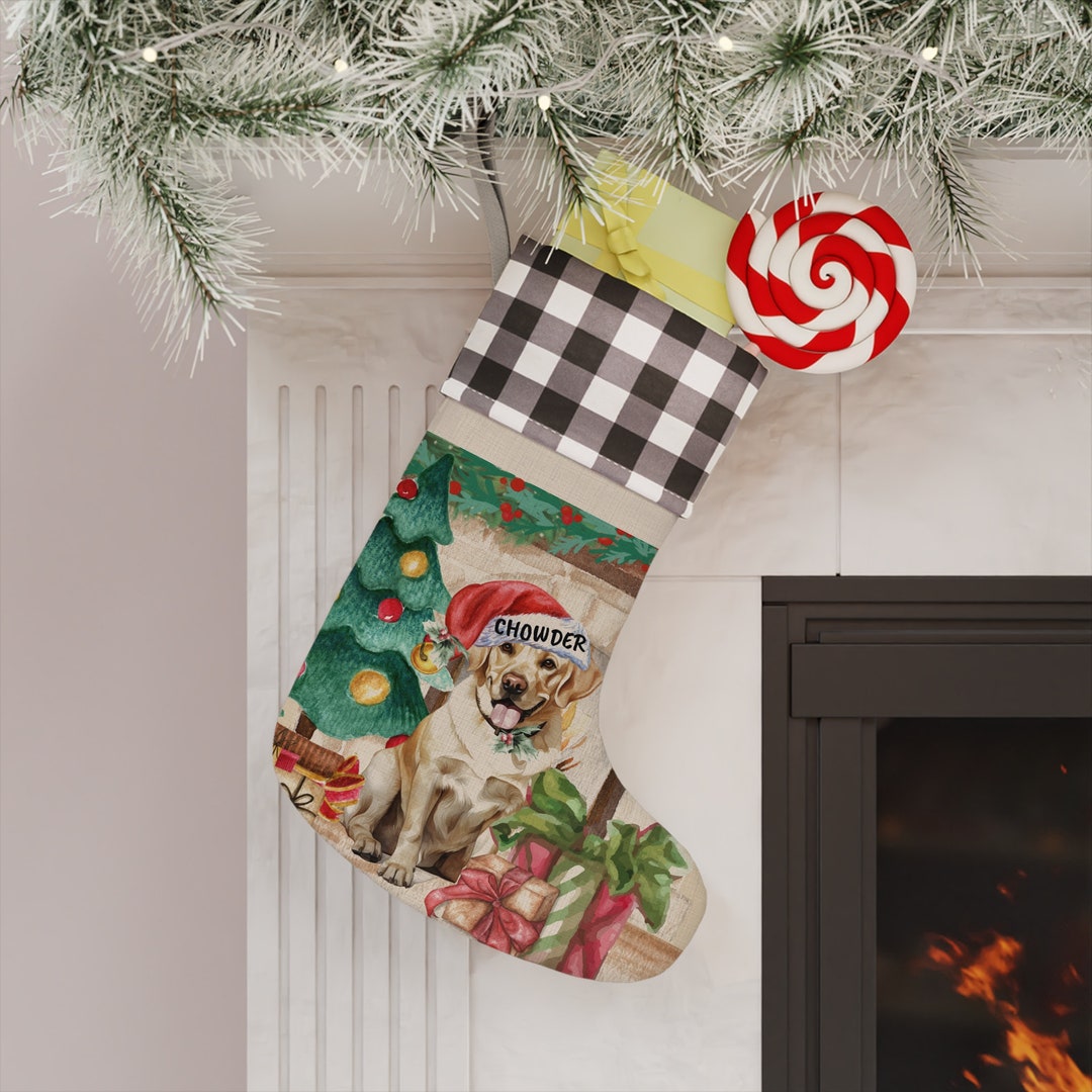 Personalized Yellow Labrador Retriever Christmas Stocking, Custom ...