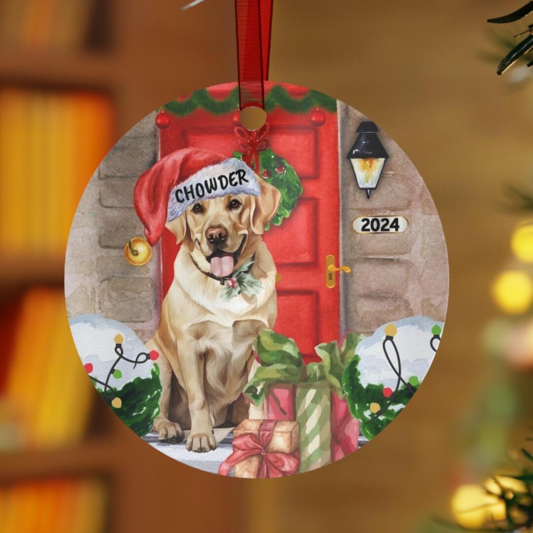 Personalized Yellow Labrador Retriever Dog Christmas Ornament, Yellow ...