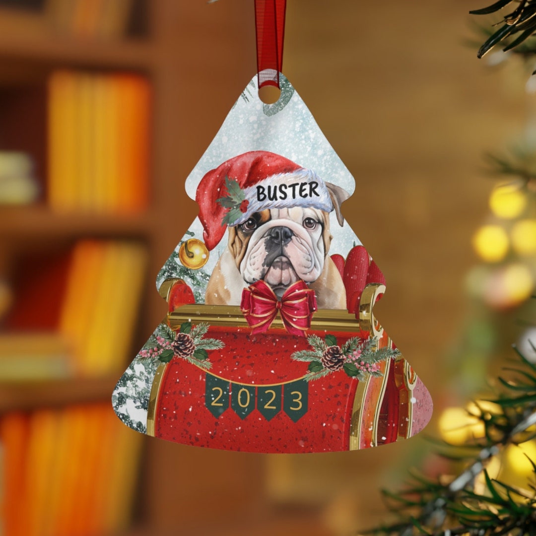 Personalized English Bulldog Christmas Ornament, Aluminum Bulldog Mom ...