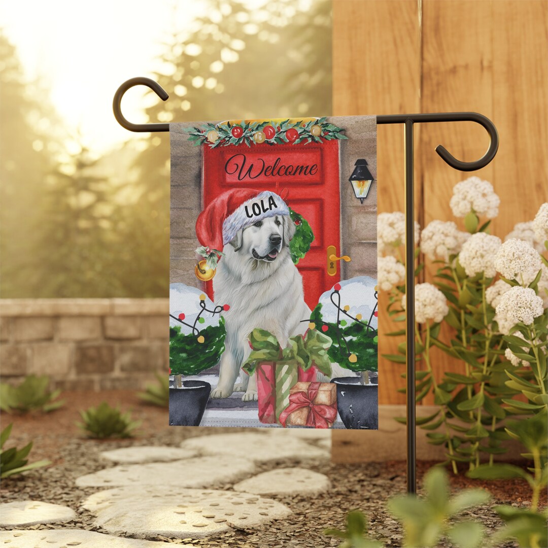 Personalized Great Pyrenees Christmas Flag ,custom Great Pyrenees Dog ...