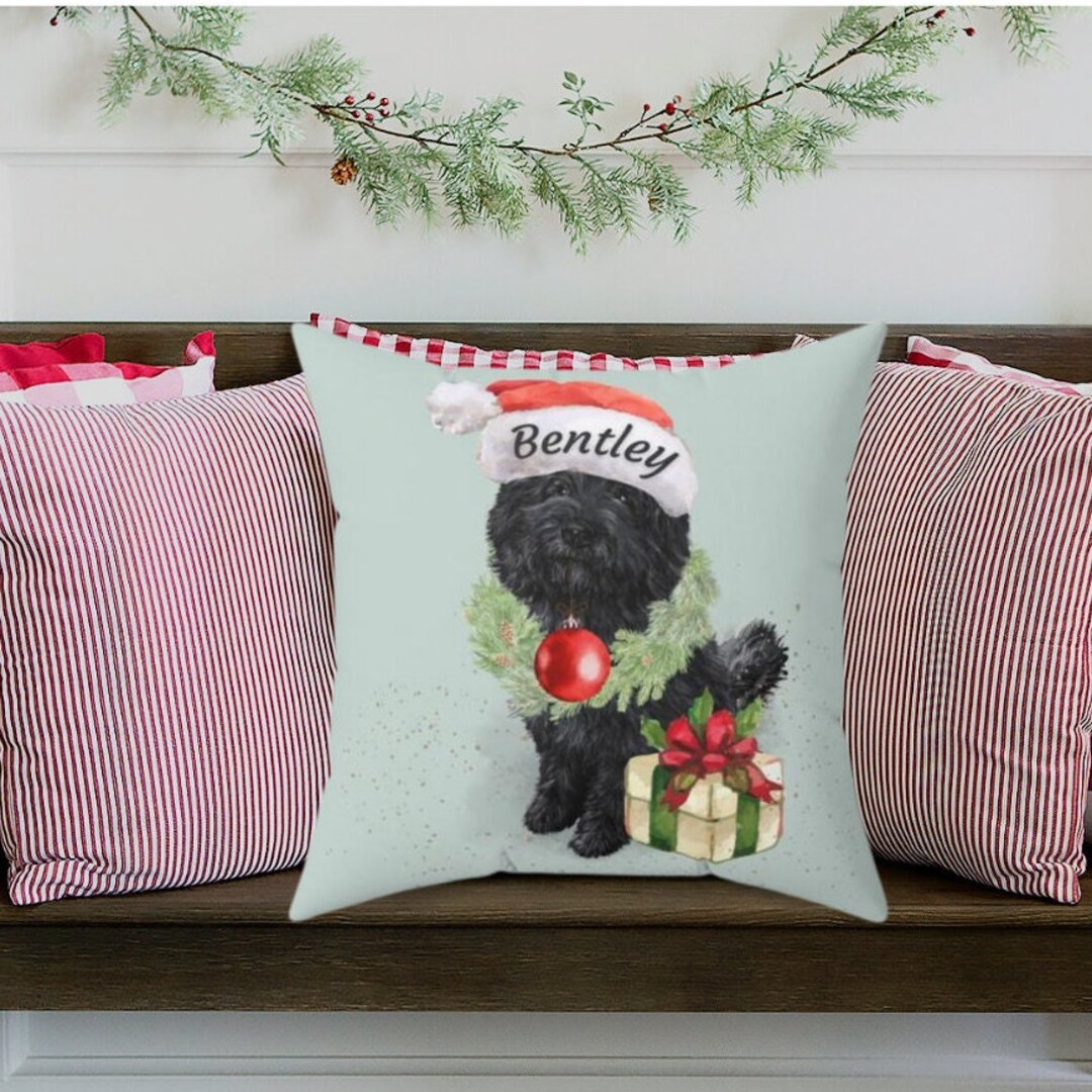 Black Doodle Christmas Pillow Labradoodle Goldendoodle Doodle Dog Mom ...