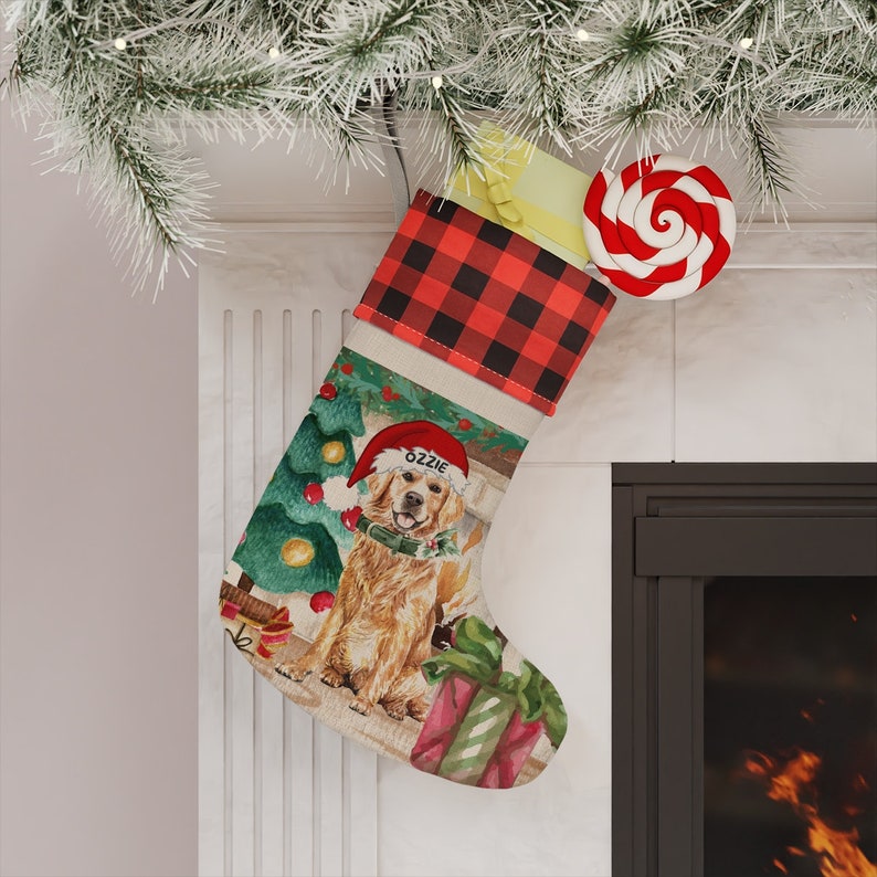 Personalized Golden Retriever Christmas Stocking Custom - Etsy
