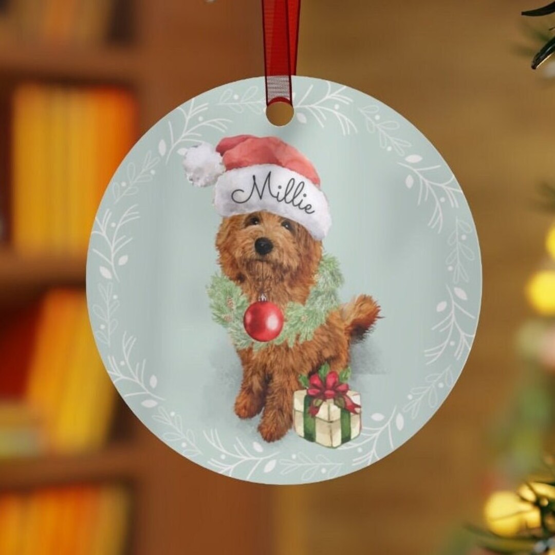 Red / Apricot Goldendoodle Christmas Ornament, Perfect Doodle Mom & Dad ...