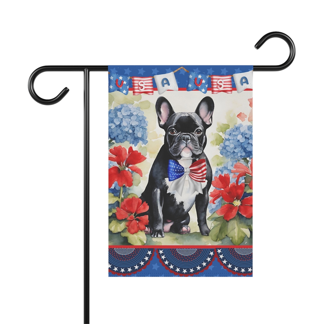 French Bulldog Patriotic Summer Garden Flag Gift, Frenchie Mom Dad Gift ...