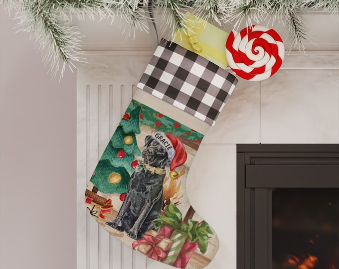 Labrador Retriever Christmas Personalized Stockings // Black Yellow or ...