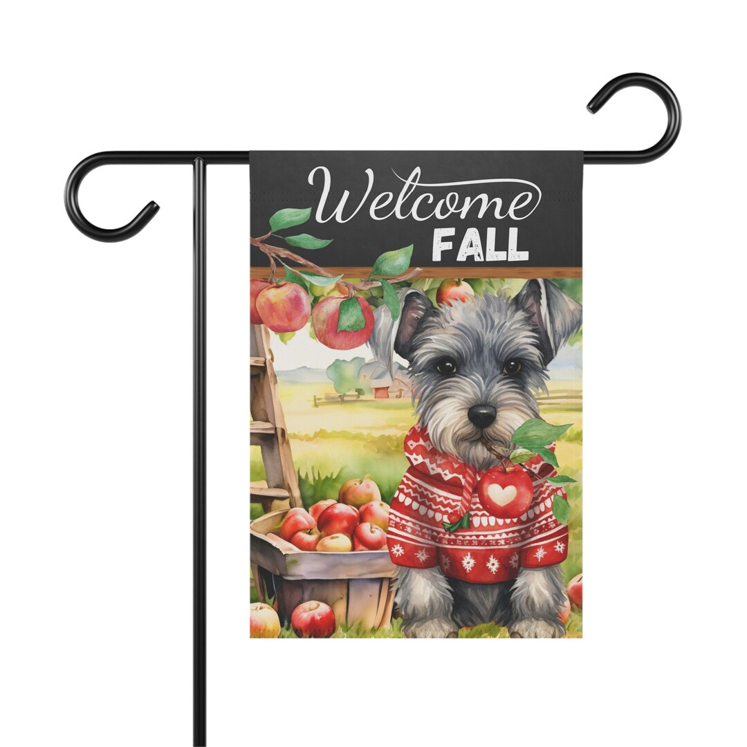Schnauzer Dog Fall Garden House Flag, Schnauzer Mom Dad Gift, Mini ...