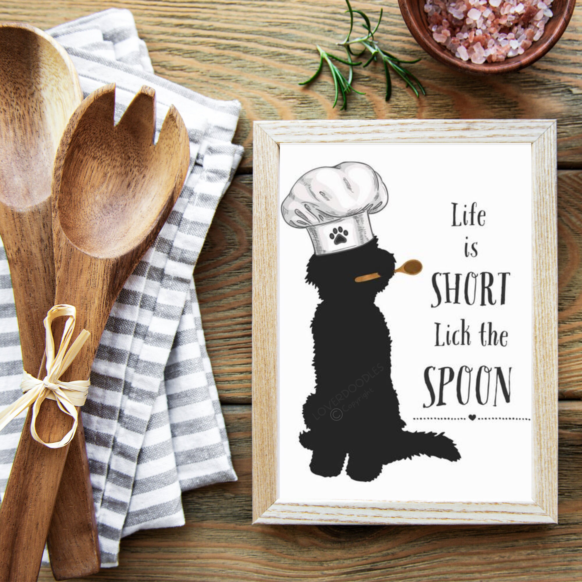 Printable Doodle Dog Art Print Kitchen Art Decor Dog Art - Etsy