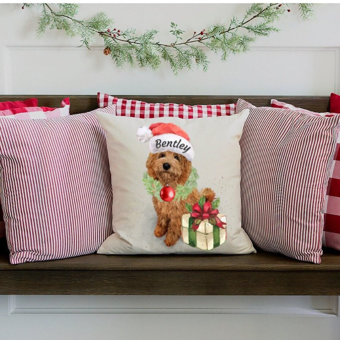 Labradoodle Goldendoodle Doodle Christmas Pillow Apricot - Etsy