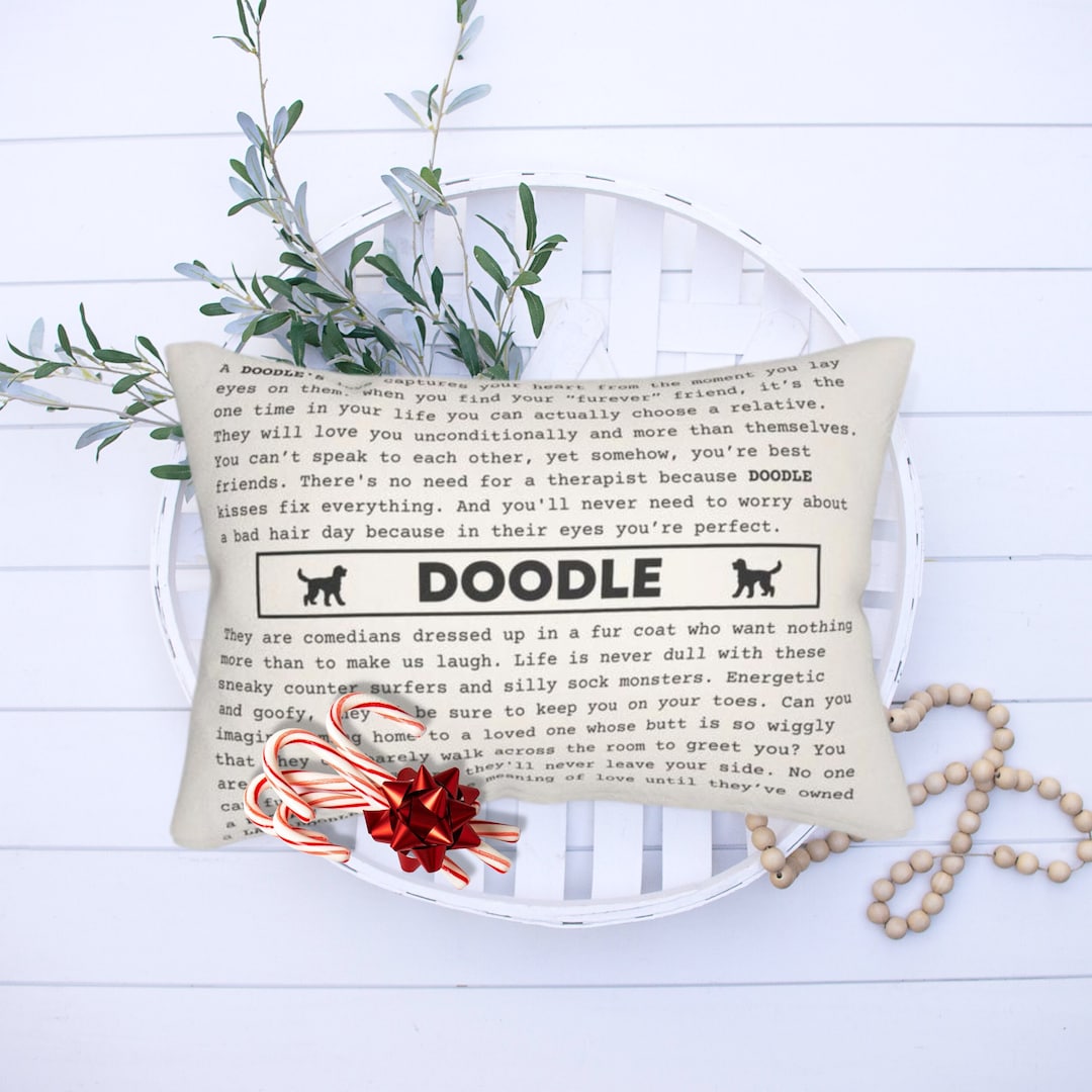 Doodle Dog Pillow, Perfect Gift for Doodle Dog Lover, Doodle Mom & Dad ...