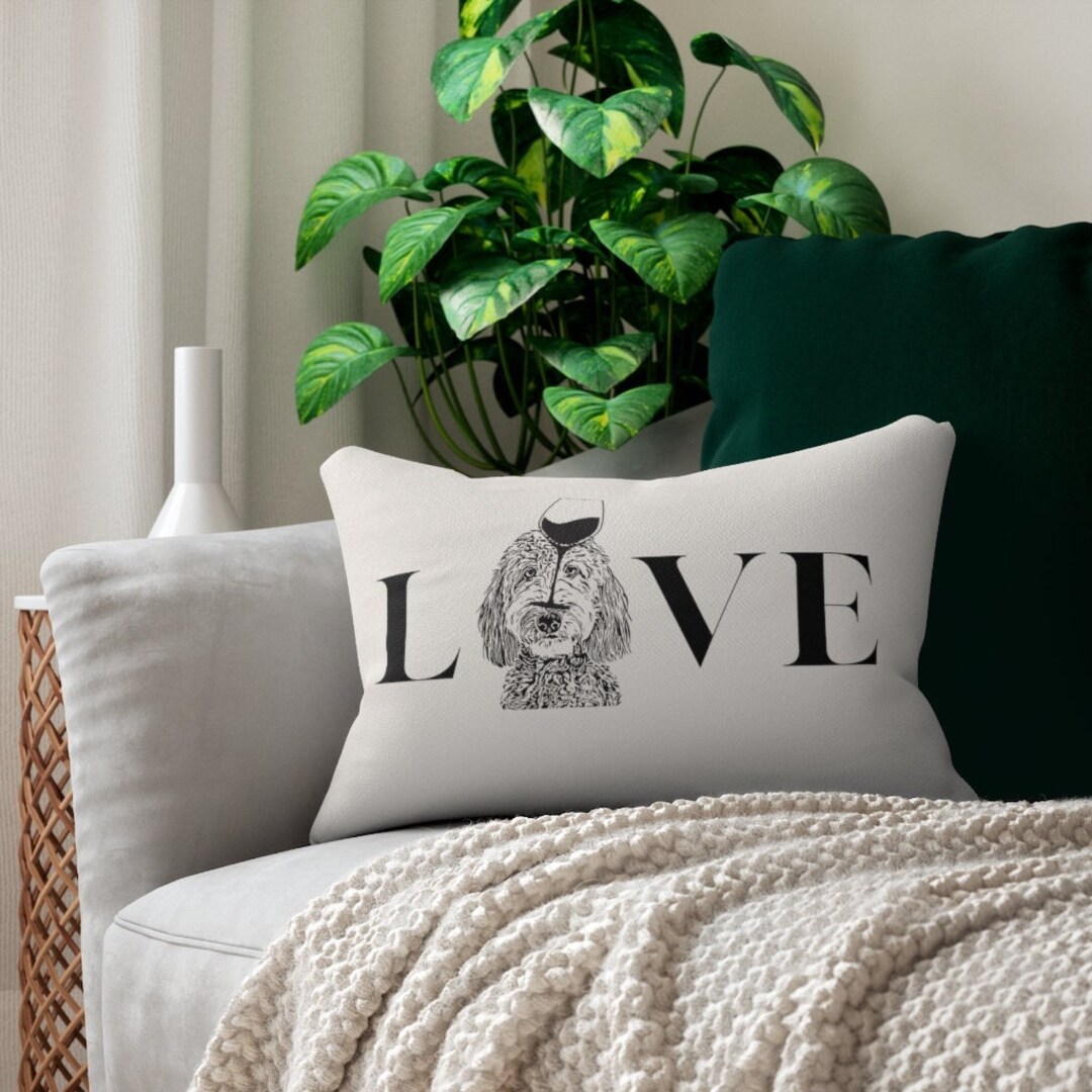 Doodle With Wine LOVE Pillow Doodle Mom Gift Doodle Dad Gift ...