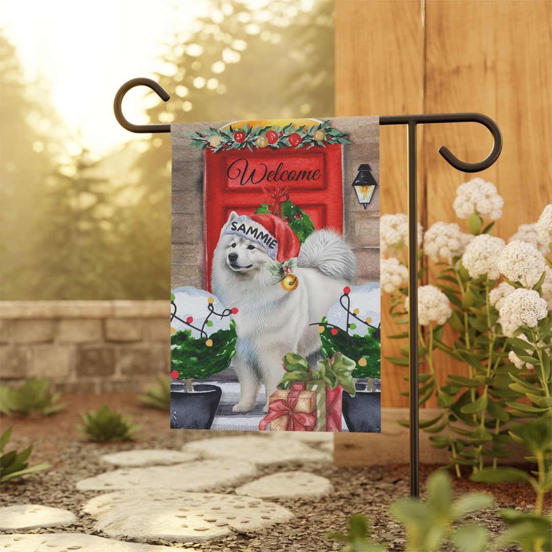 PERSONALIZED Samoyed Christmas Flag, Samoyed Dog Mom Gift, Custom ...