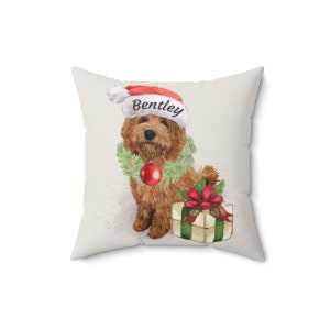 Labradoodle - Goldendoodle - Doodle Christmas Pillow - Apricot Doodle ...