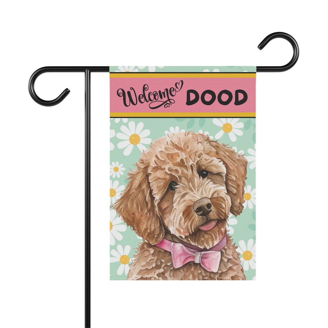 Doodle, Goldedoodle, Labradoodle Spring Summer Garden Flag, Medium ...