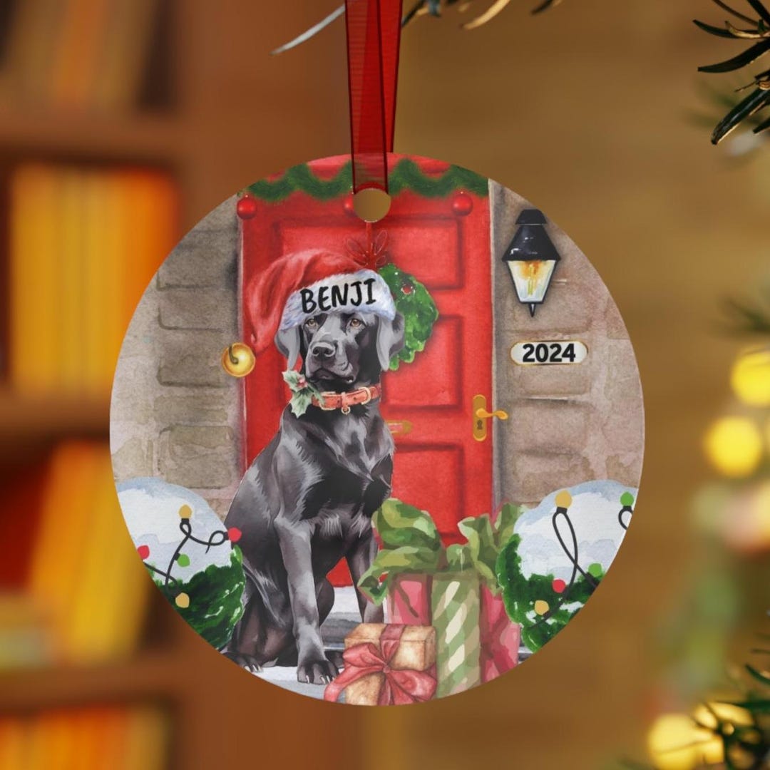Personalized BLACK Labrador Retriever Dog Christmas Ornament, BLACK Lab ...