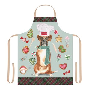 Personalized Boxer Dog Christmas Chef Apron, Perfect Holiday Gift Idea ...