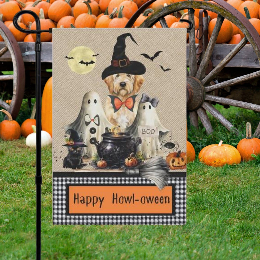 Goldendoodle Halloween Dog Fall Garden Flag Banner - Etsy