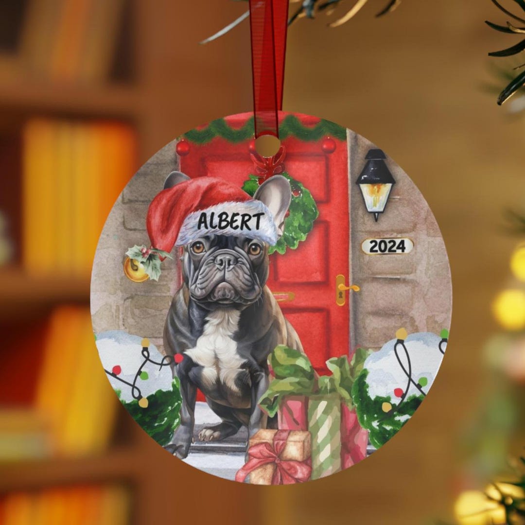 Personalized Black French Bulldog, Frenchie Christmas Ornament, Custom ...