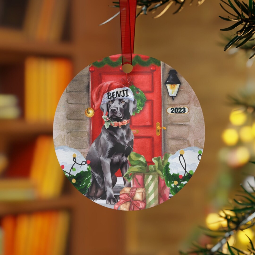 Personalized BLACK Labrador Retriever Dog Christmas Ornament, BLACK Lab ...