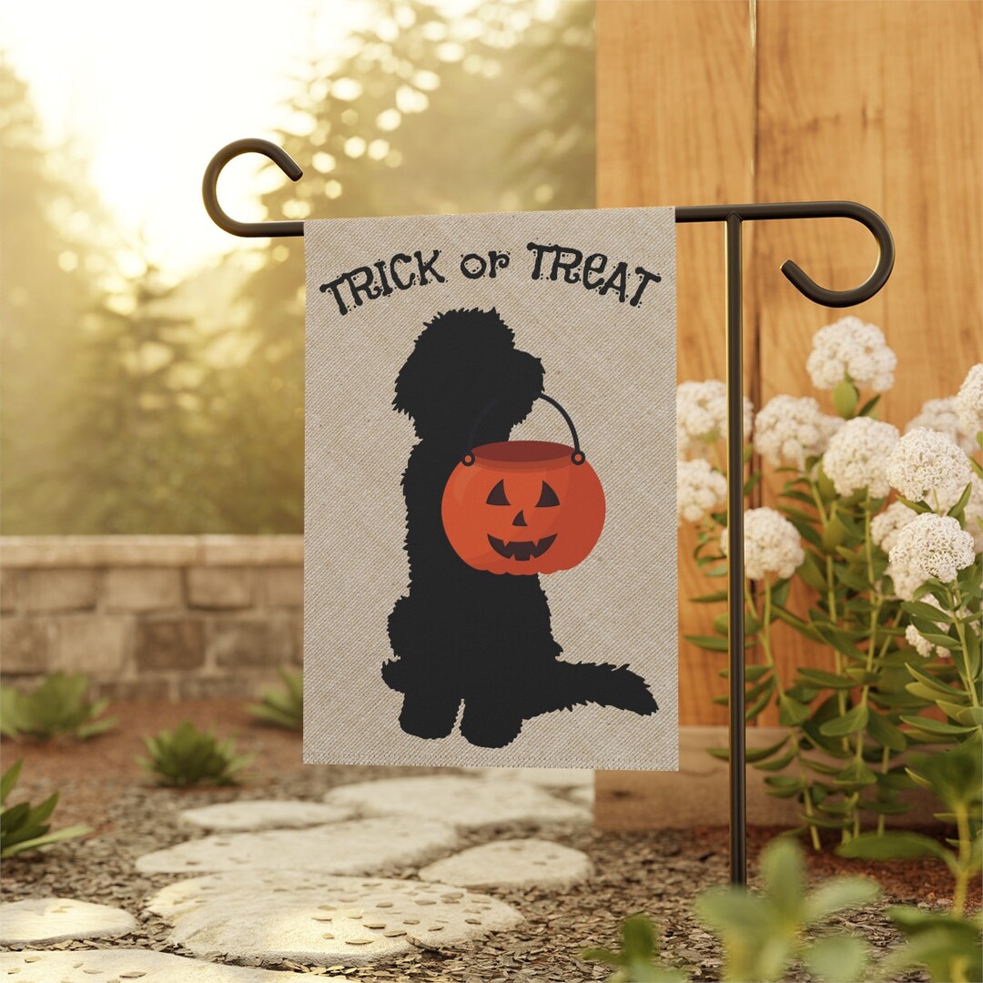 Doodle Dog Fall/halloween Garden, House Flag / Banner, Double-sided ...