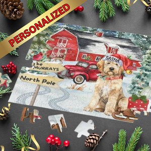 PERSONALIZED Goldendoodle Labradoodle Christmas Puzzle (120, 252, 500 ...