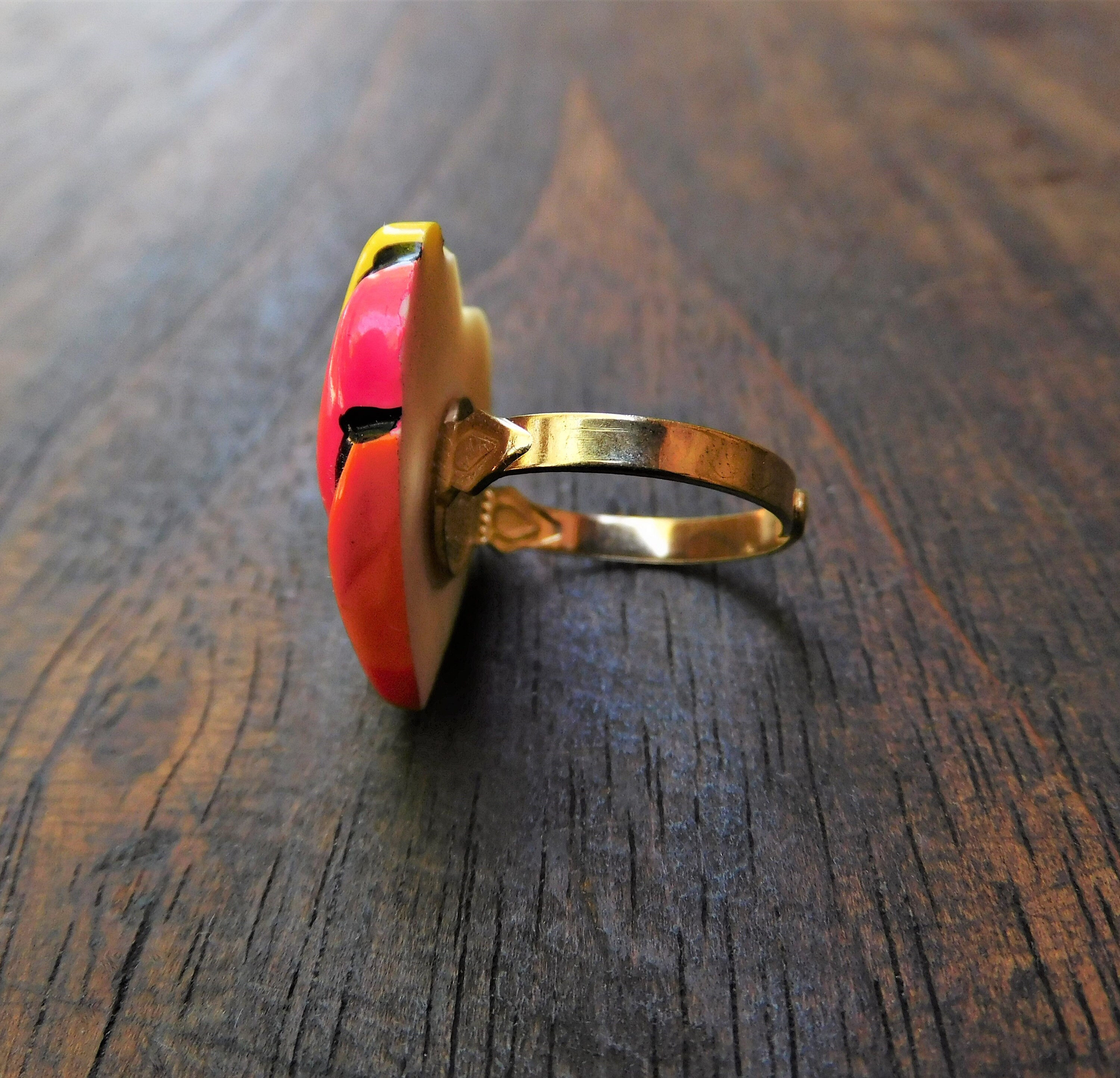 Vintage Adjustable Size Plastic Heart Ring Upcycled Clip on - Etsy