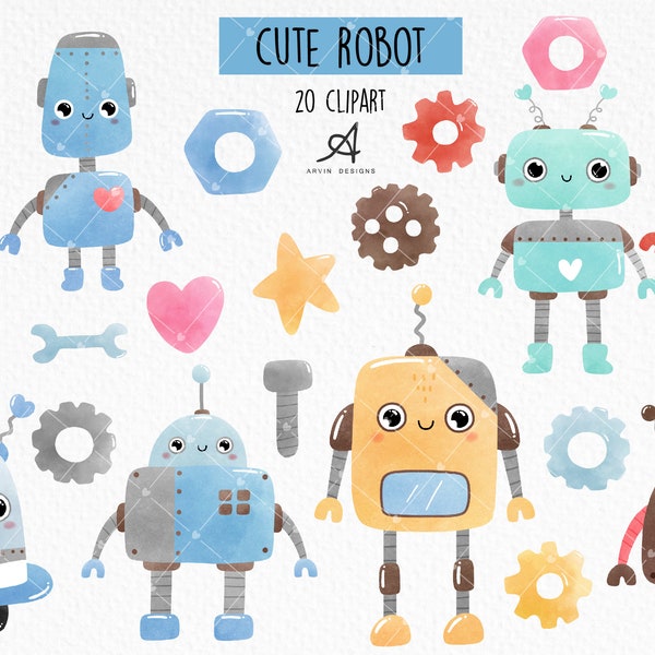Robot Clipart - Etsy