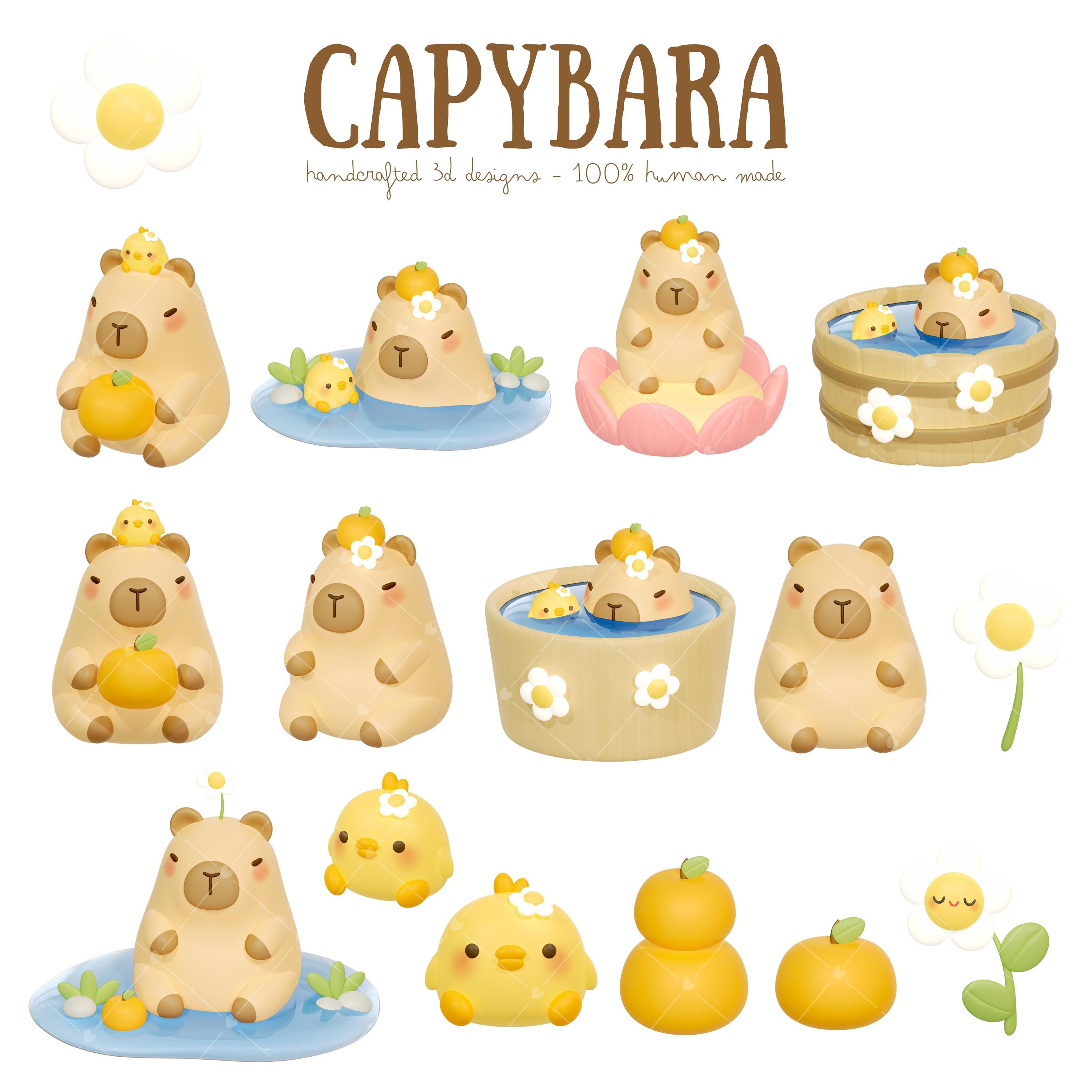 3D Groovy Capybara Clipart PNG | Cute Capybara Clipart | PNG ...