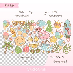 Hello Summer PNG Libbey Glass Can Wrap | Cute Beach Ice Cream Surf ...