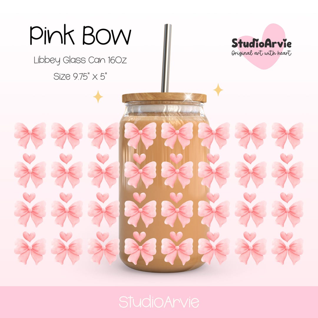 Pink Coquette Bow Libbey Glass Can Wrap PNG | Coquette Aesthetic ...