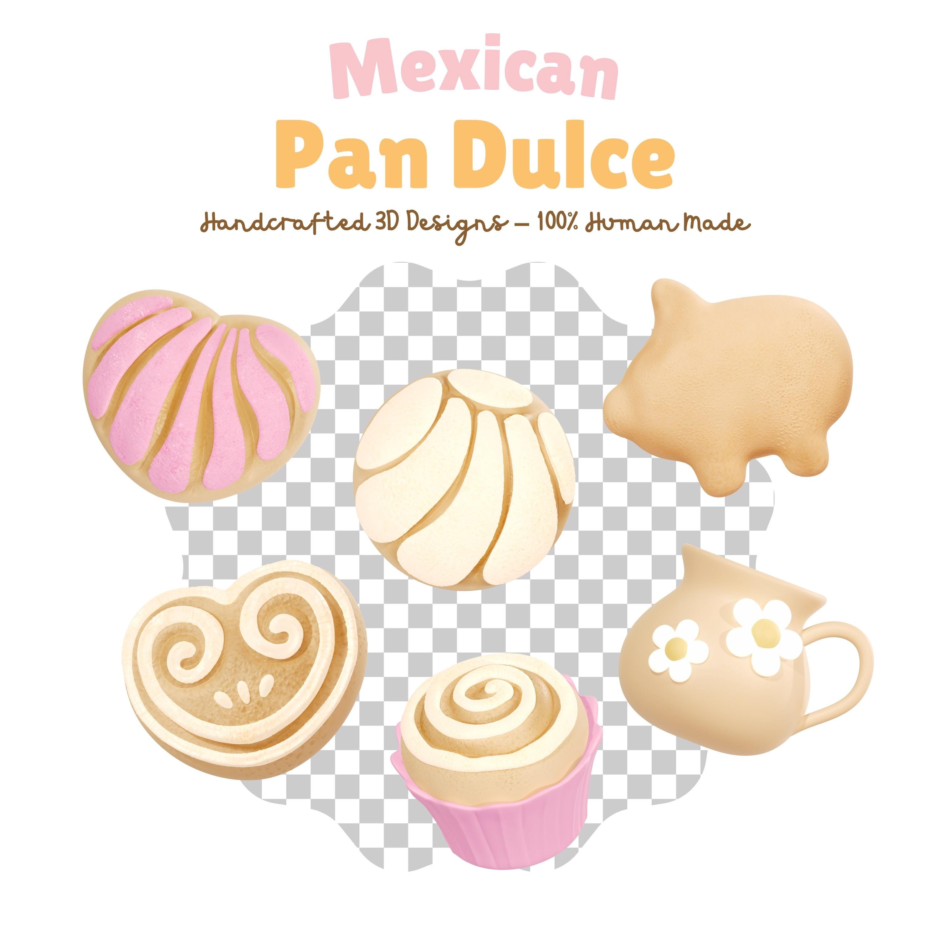3D Conchas Mexican Pan Dulce Clipart | Mexican Sweet Bread 3D PNG ...