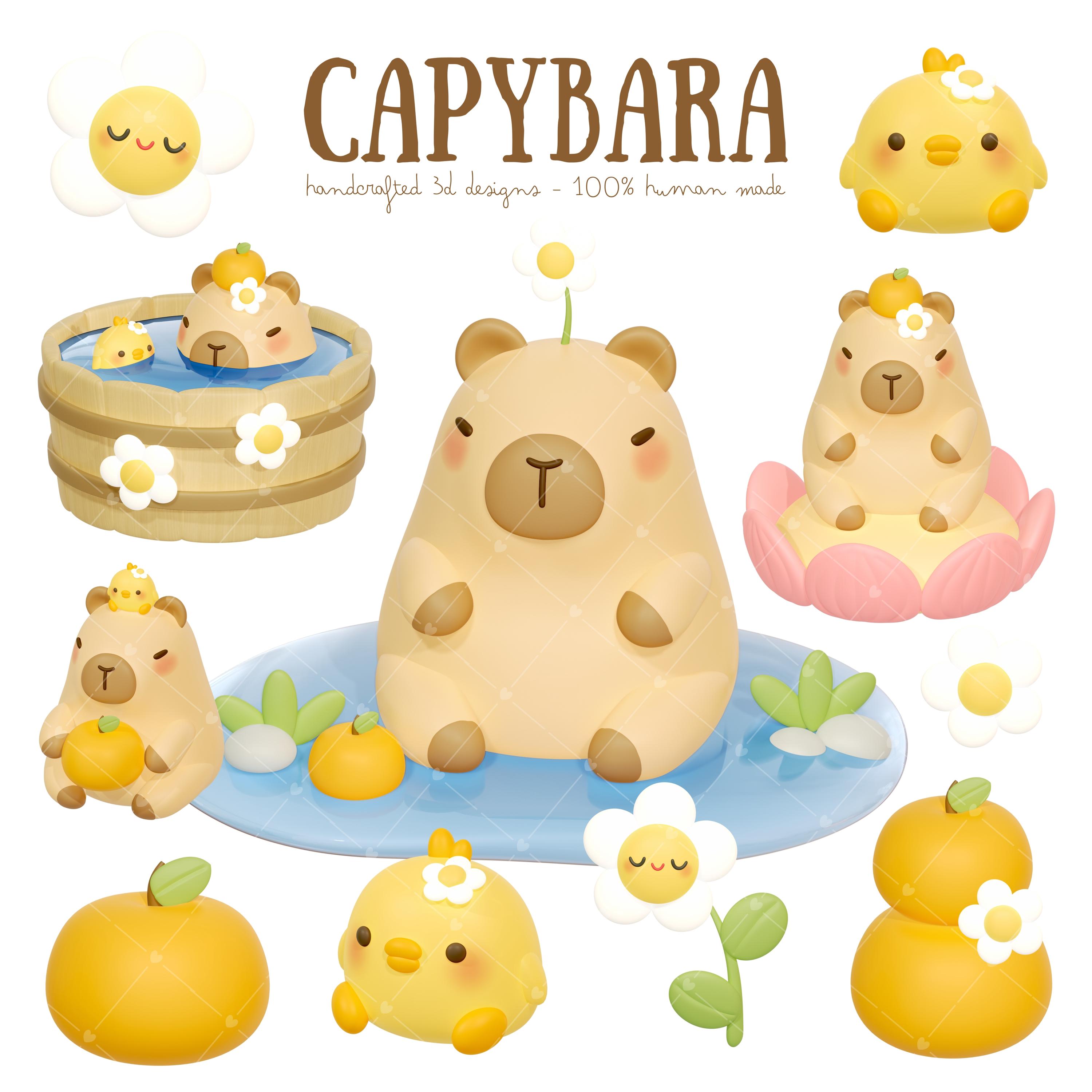 3D Groovy Capybara Clipart PNG | Cute Capybara Clipart | PNG ...
