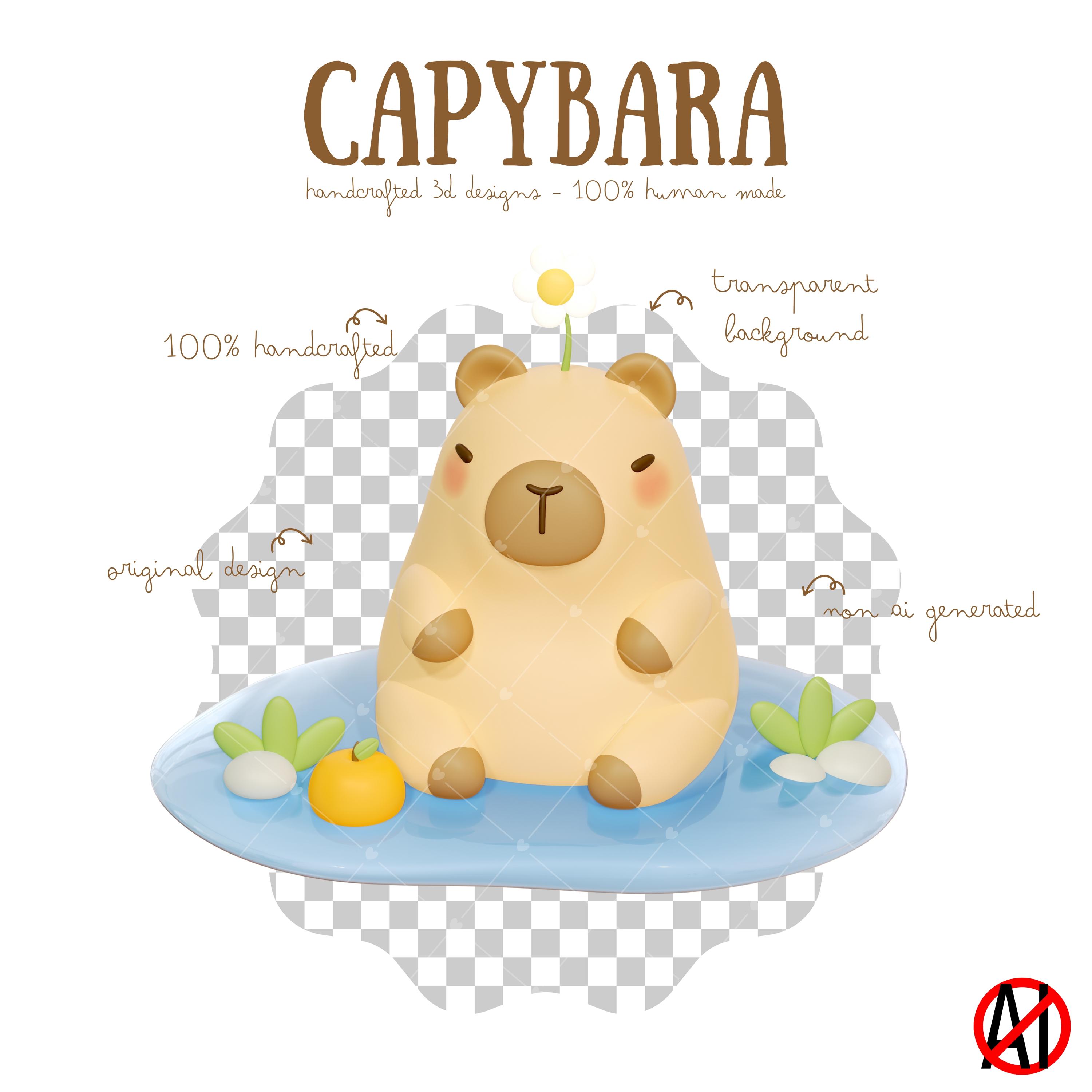 3D Groovy Capybara Clipart PNG | Cute Capybara Clipart | PNG ...