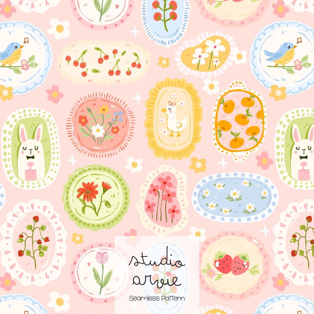 Spring Flower Seamless Pattern, PNG JPG, Digital Download - Etsy